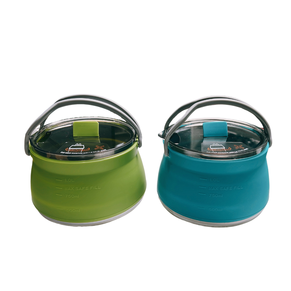 Silicone Collapsible Kettle - Portable 1L Capacity | Green Shop