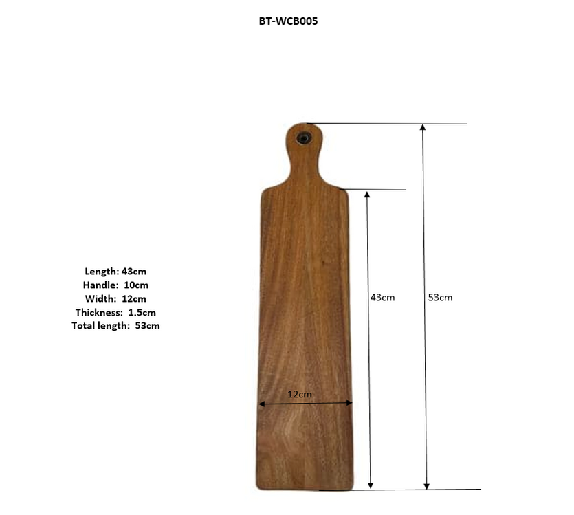 Acacia Wood Paddle Serving Board With Handle - Rectangular | Green Shop