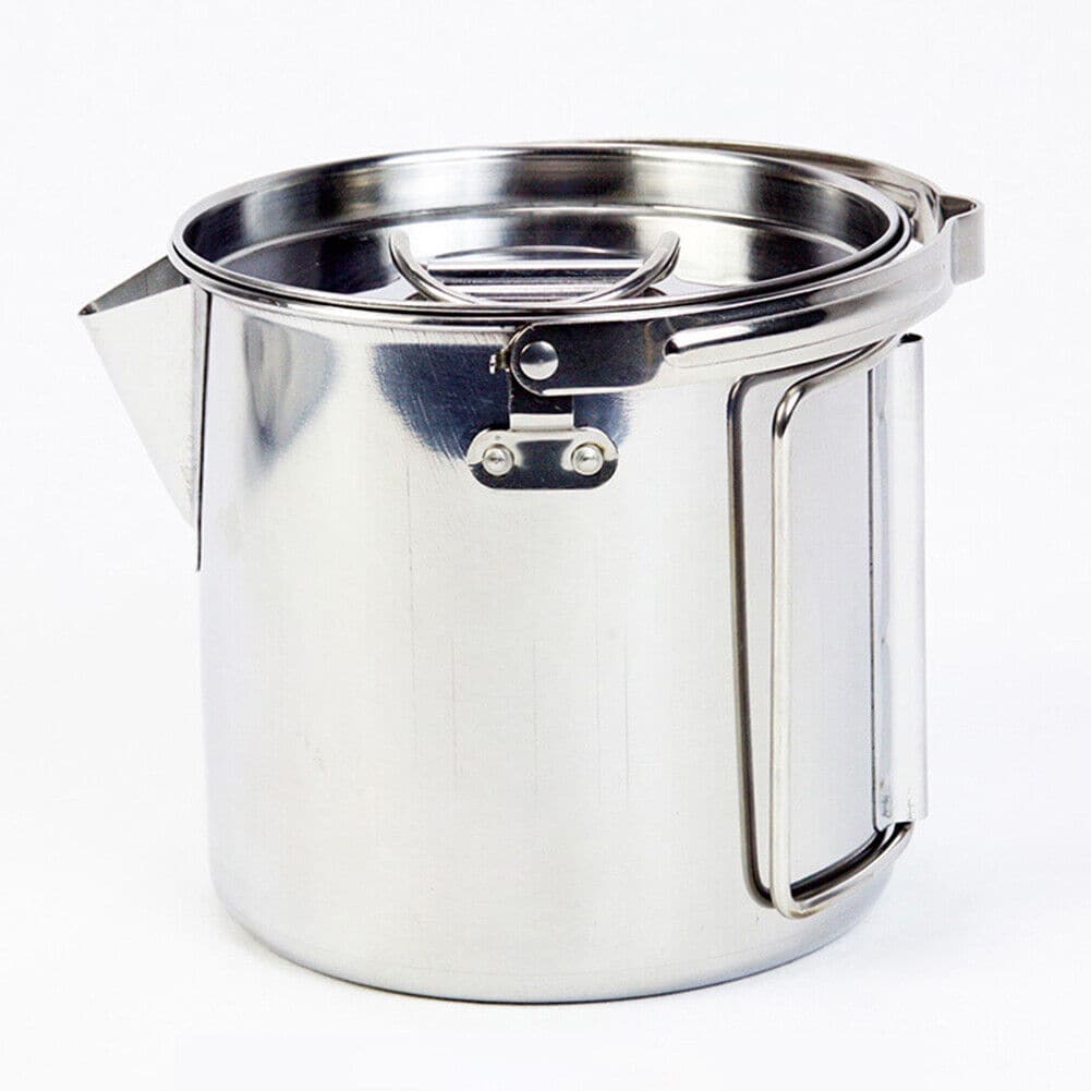Stainless Steel Camping Kettle - 1.2L Capacity | Green Shop